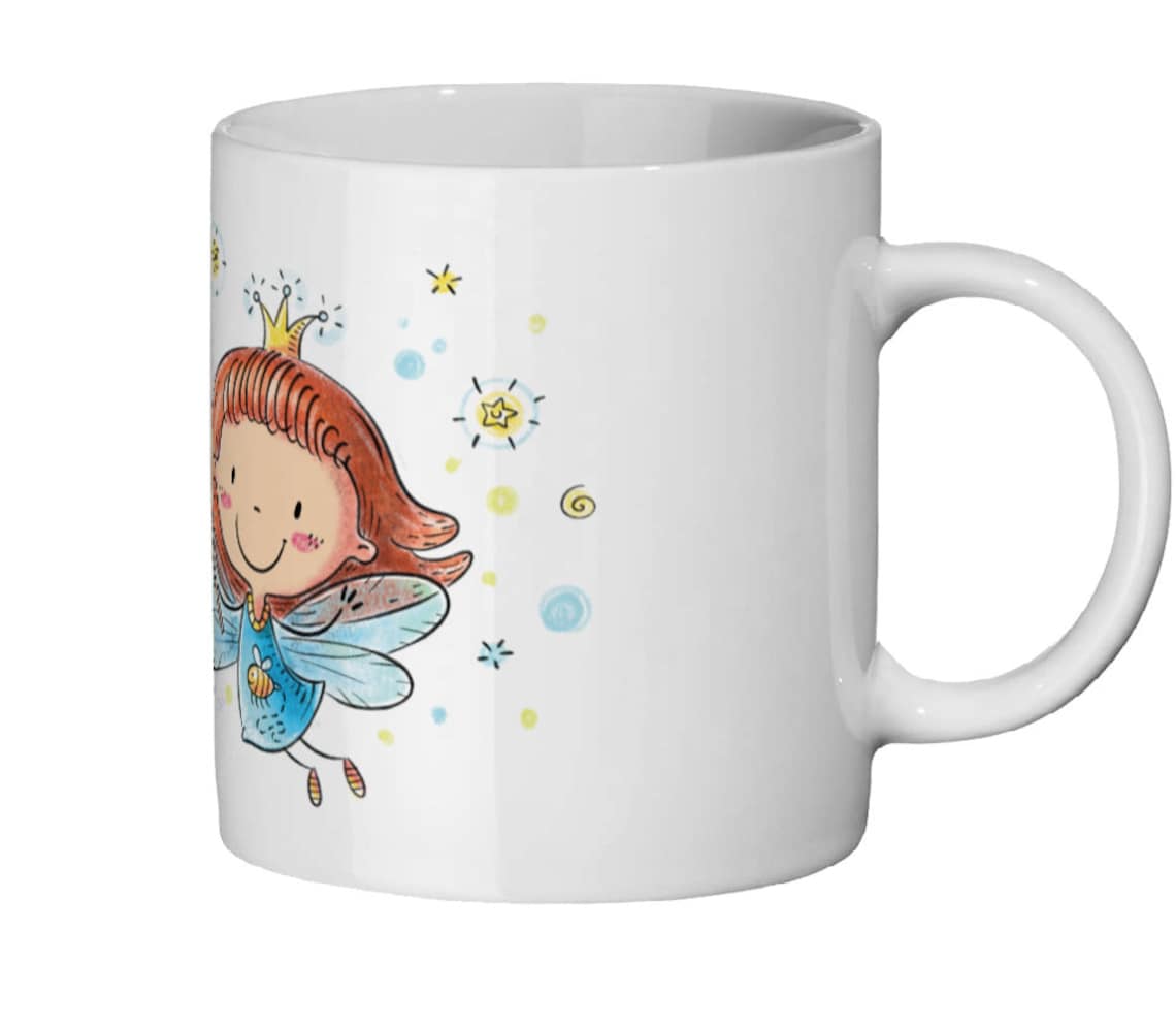Personalised Ceramic Mug With Cute Fairy, Gift for Girl, Magic Fairy ...