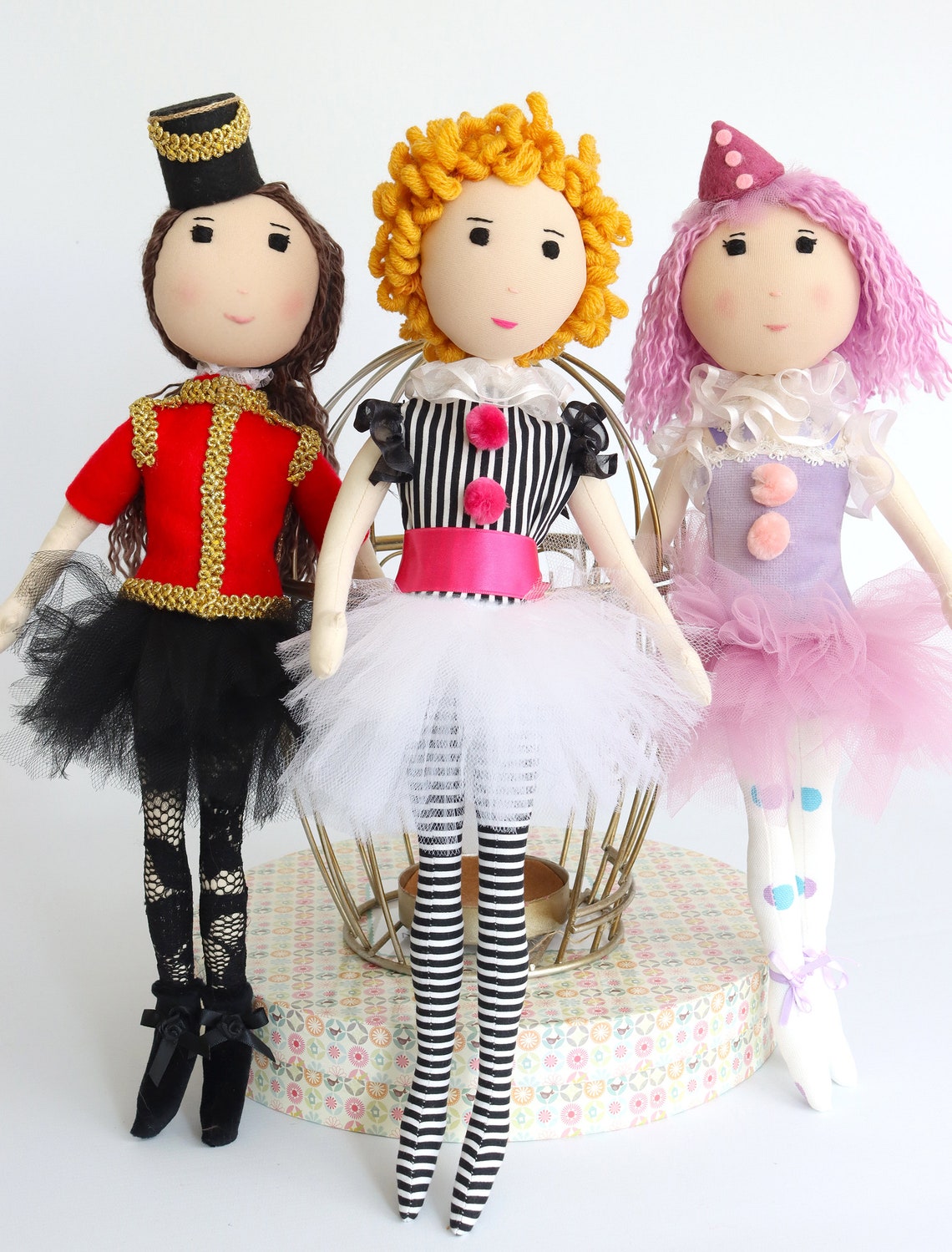 Fabric Doll Rag Doll Ballerina Doll Circus Doll Clown Doll - Etsy