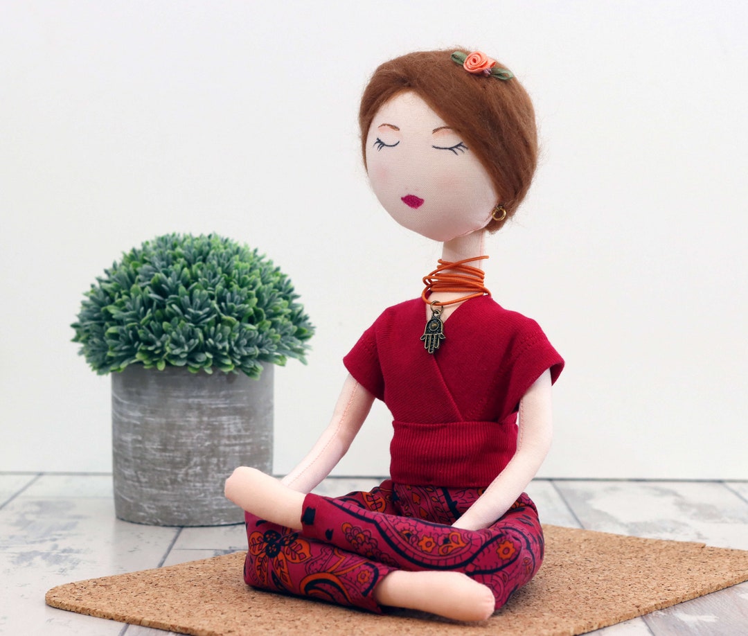 Fabric Doll, Yoga Doll, Yogini, Cloth Doll, Yoga Ornament, Lotus ...
