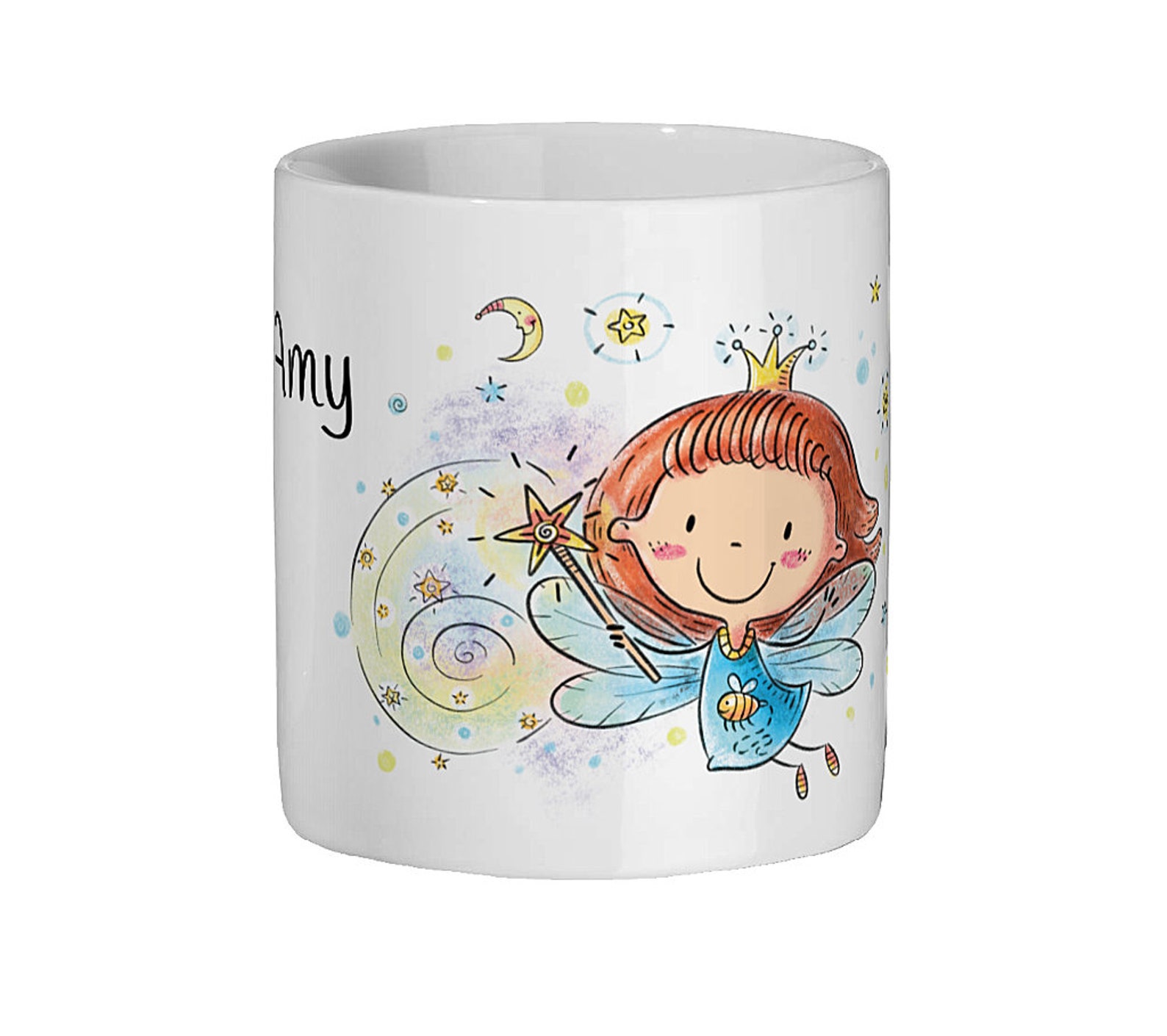 Personalised Ceramic Mug With Cute Fairy, Gift for Girl, Magic Fairy ...