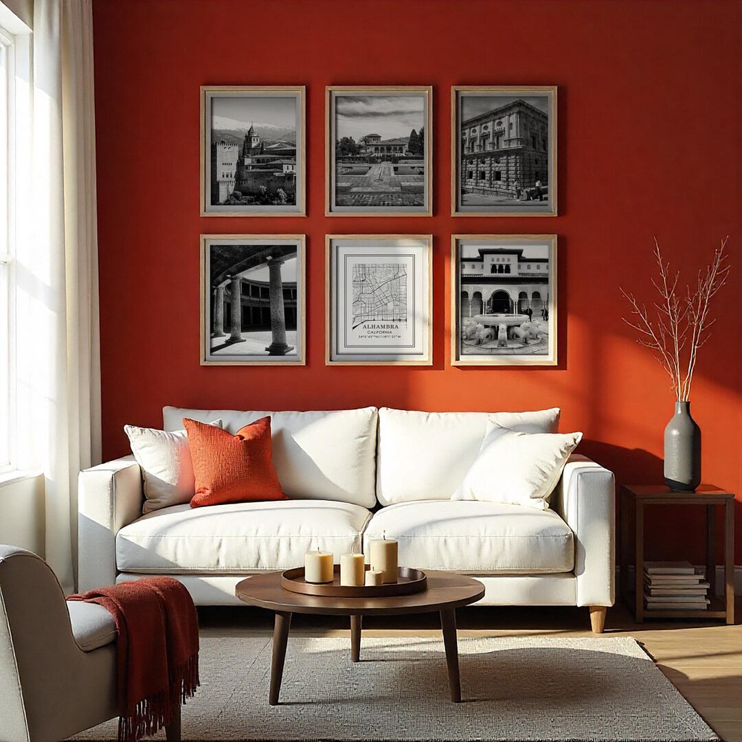 Elegant Spain Wall Art Frames Set of 6: Alhambra Incl. Jardines Del ...