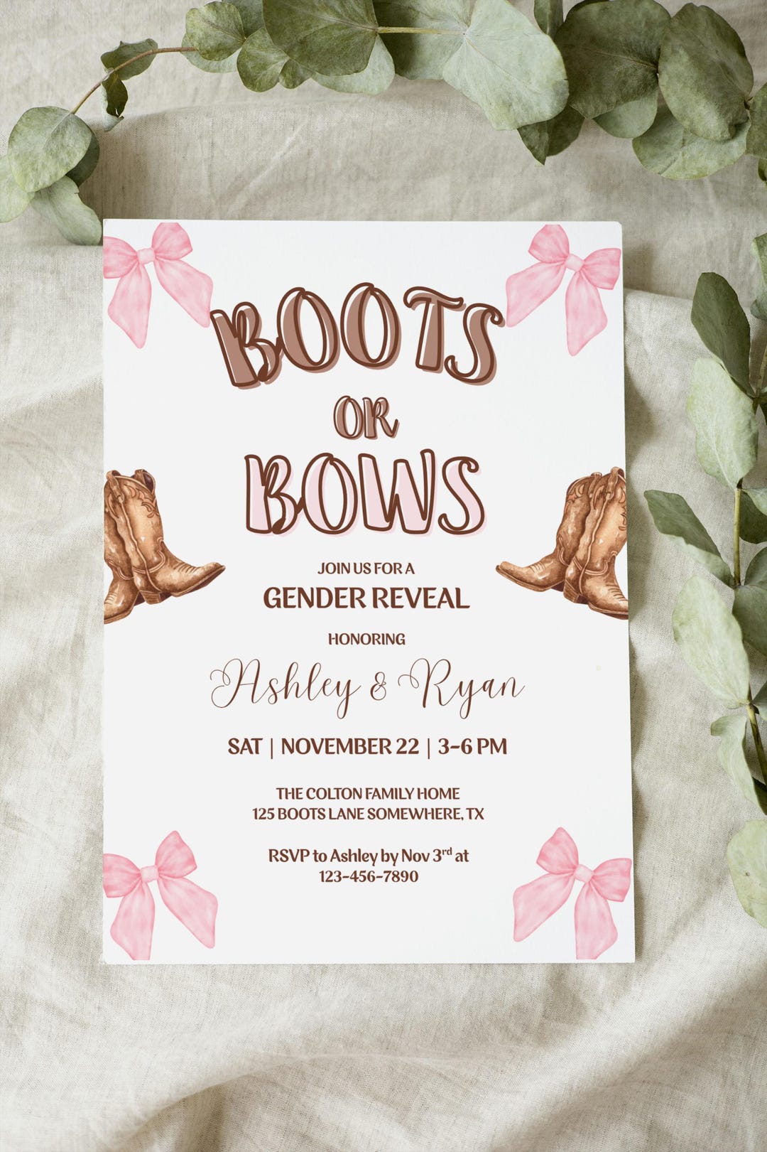 Boots or Bows Gender Reveal Party Bundle Digital Download - Etsy