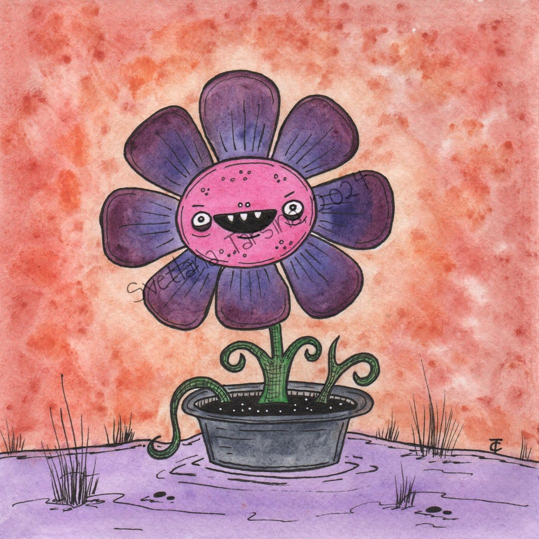 Carnivorous Plant Drawing, Daisy Illustration, Plant Monster Drawing ...