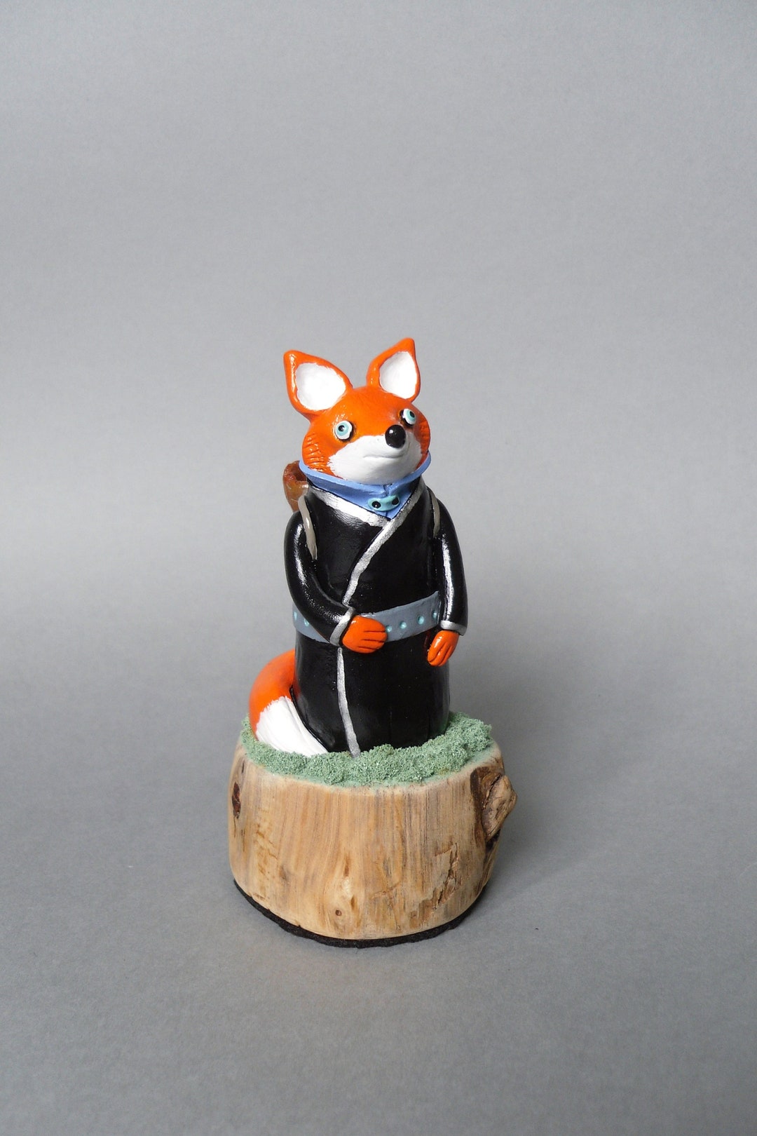 Fox Figurine, Polymer Clay Fox Sculpture, Fox Art Doll, Animal Figurine ...