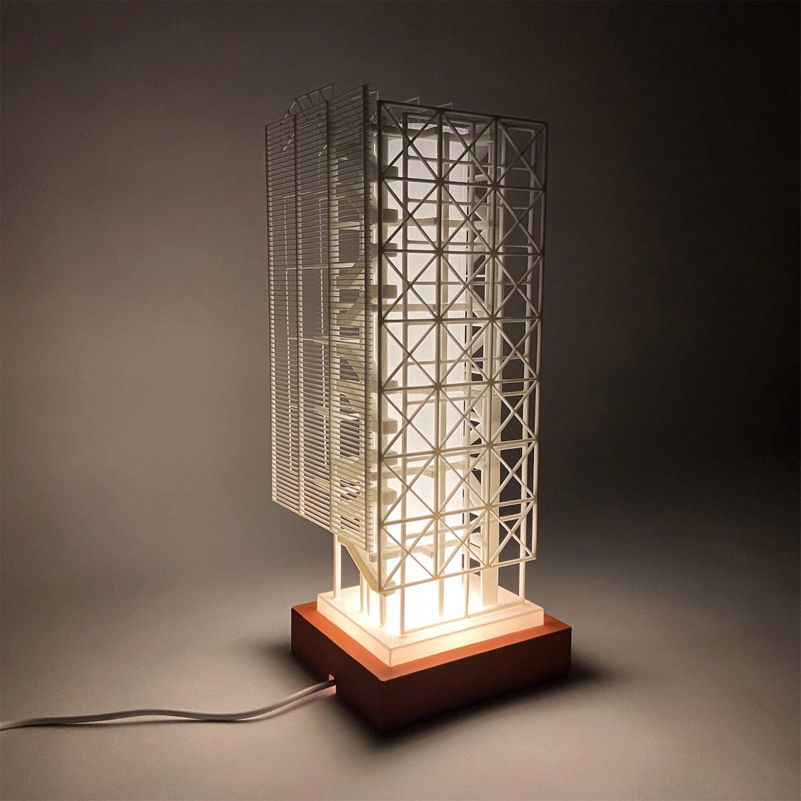 Architectural Model With Concrete Base | Abstract Illuminated Sculpture ...