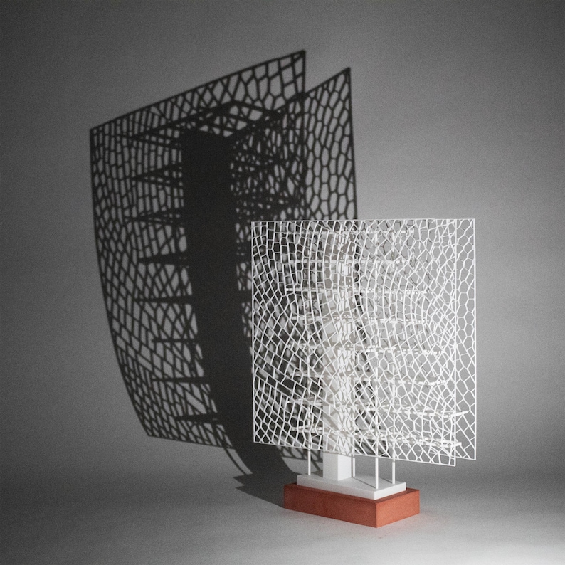 Architectural Model With Concrete Base | Abstract Illuminated Sculpture ...
