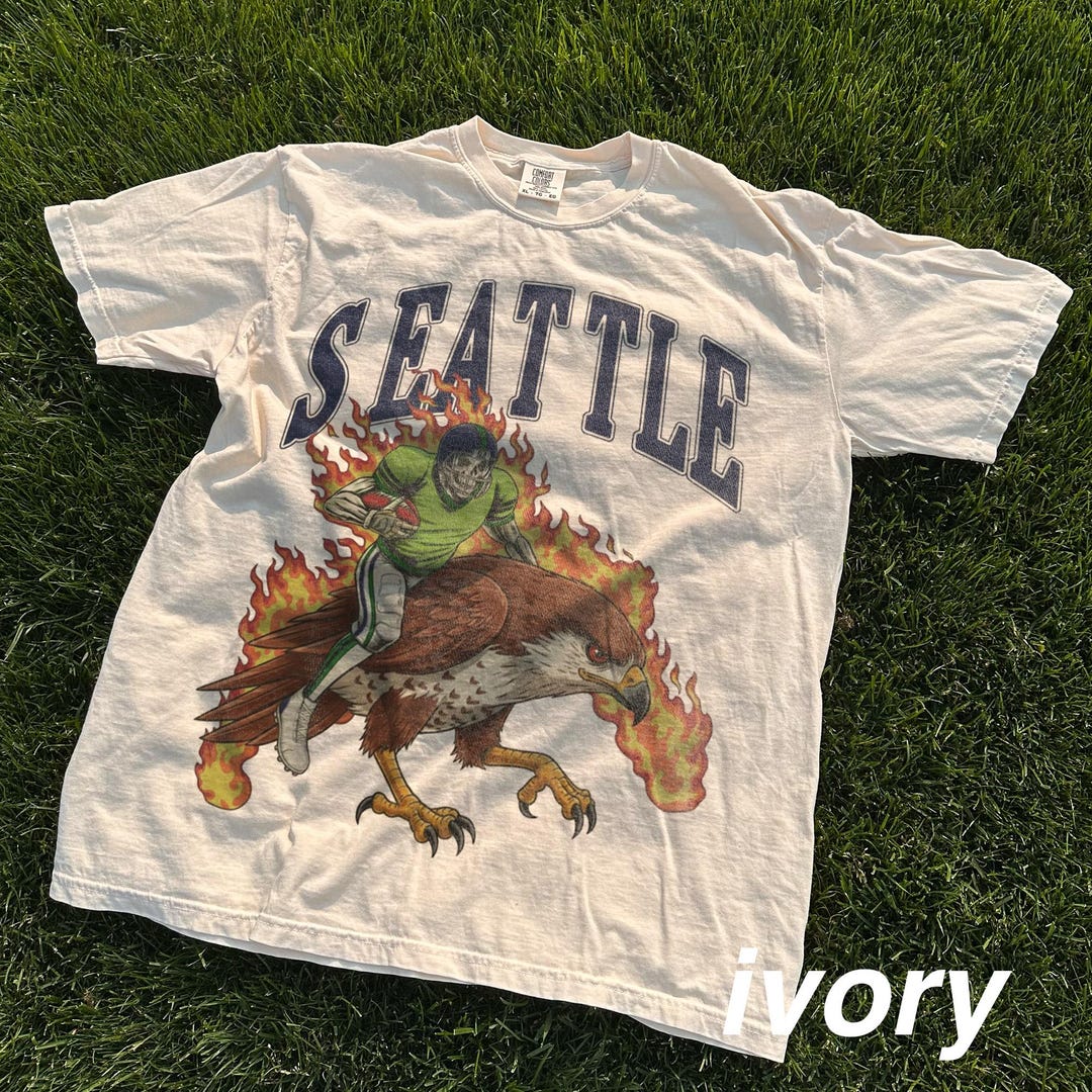 Retro Seattle Football Shirt, Comfort Colors Seahawks Tee, Vintage 90s ...