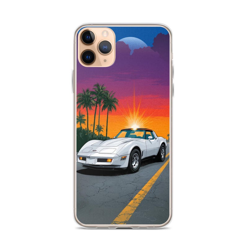 White C3 Stingray iPhone Case Classic Muscle Car Phone Case Retro ...