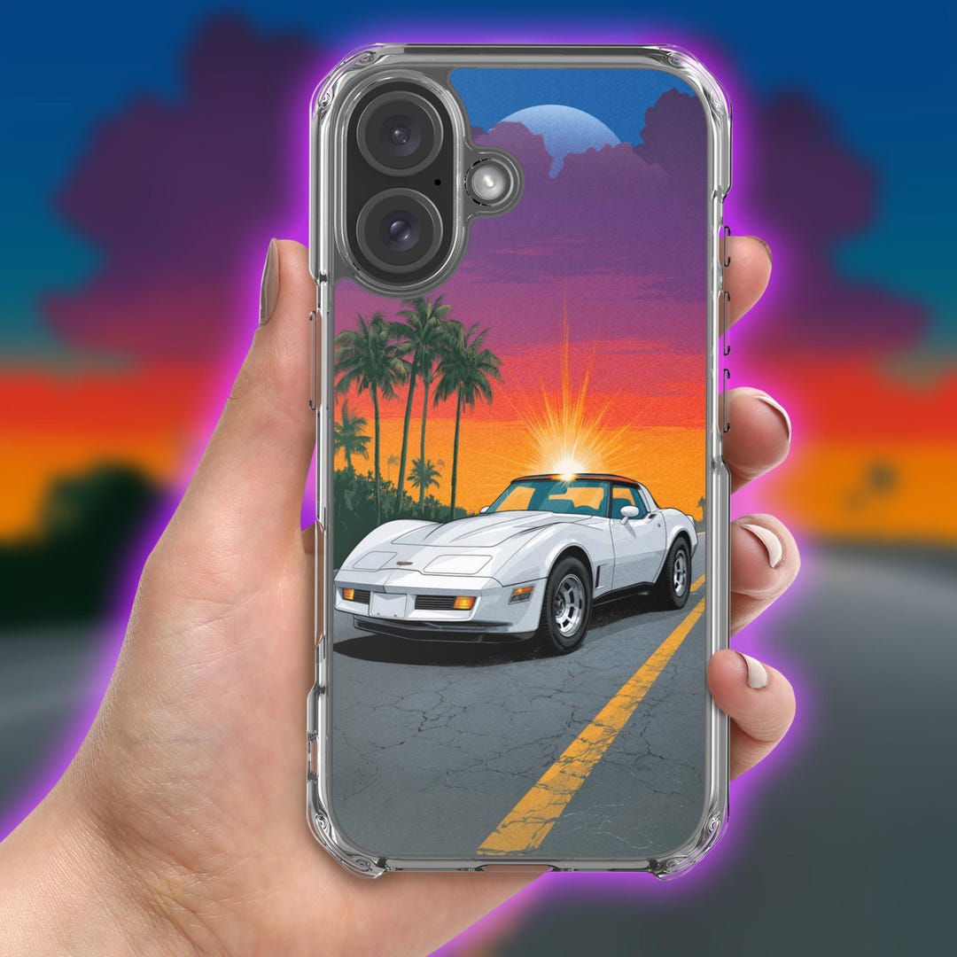 White C3 Stingray iPhone Case Classic Muscle Car Phone Case Retro ...