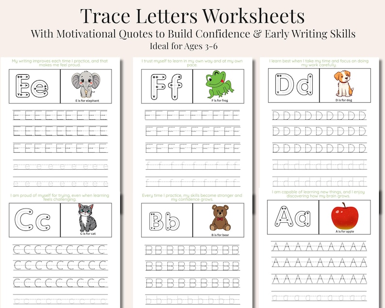 Trace Letters Worksheets for Preschool & Kindergarten | Alphabet ...