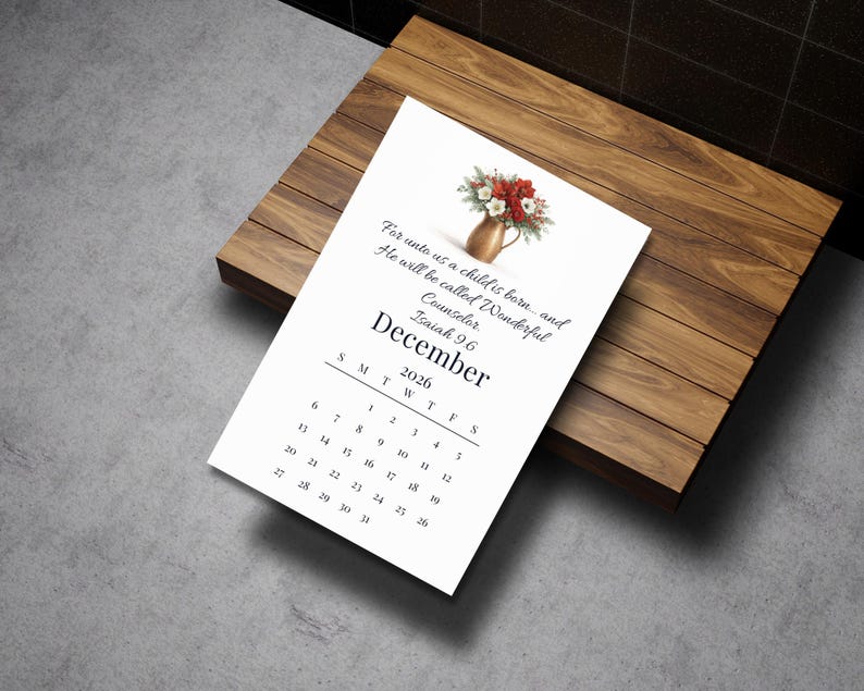 2026 Christian Wall & Desk Calendar Printable, Sizes 8.5 X11 and 4x6 ...
