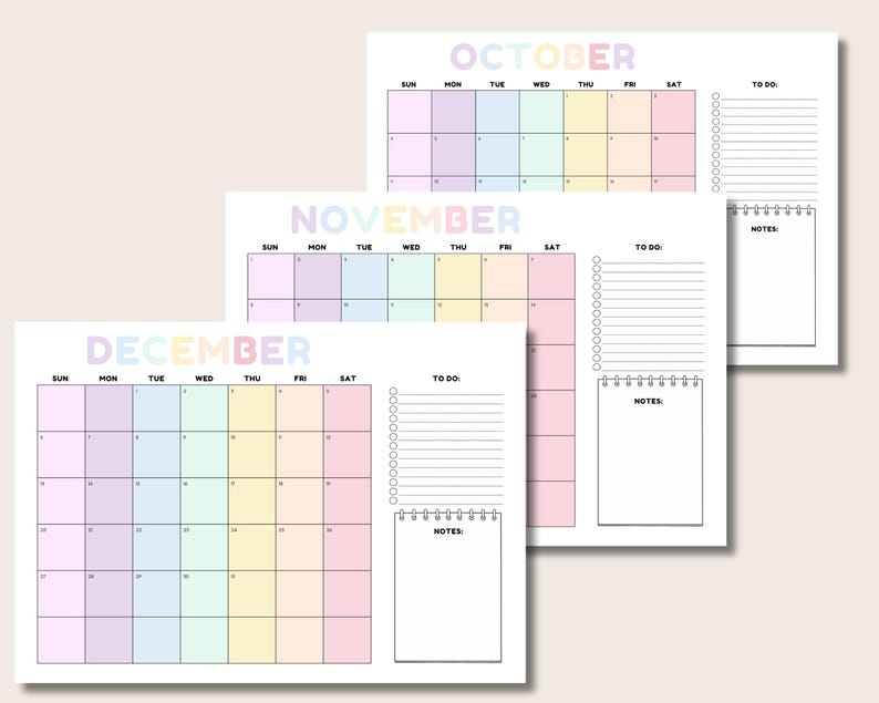Printable 2026 Pastel Monthly Calendar| Minimal Wall and Desk Calendar ...