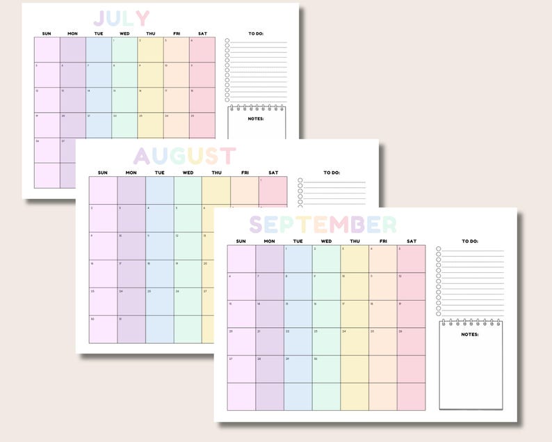Printable 2026 Pastel Monthly Calendar| Minimal Wall and Desk Calendar ...