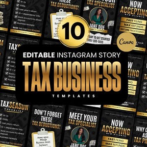 Tax Prep Instagram Story Templates, Editable Instagram Posts (canva) - Etsy
