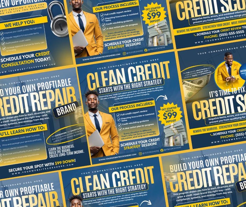 Credit Repair Flyer Template, Editable Canva Design - Etsy