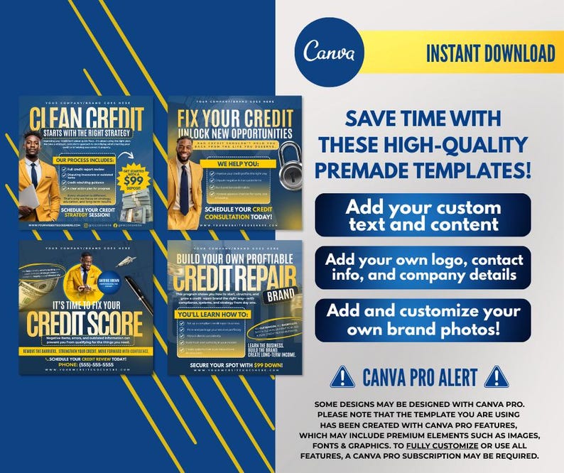 Credit Repair Flyer Template, Editable Canva Design - Etsy