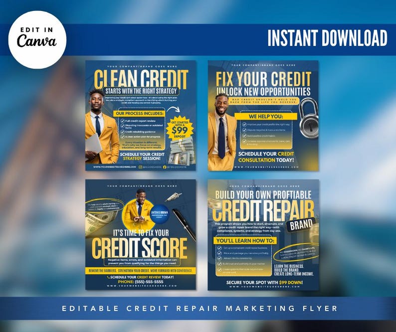 Credit Repair Flyer Template, Editable Canva Design - Etsy