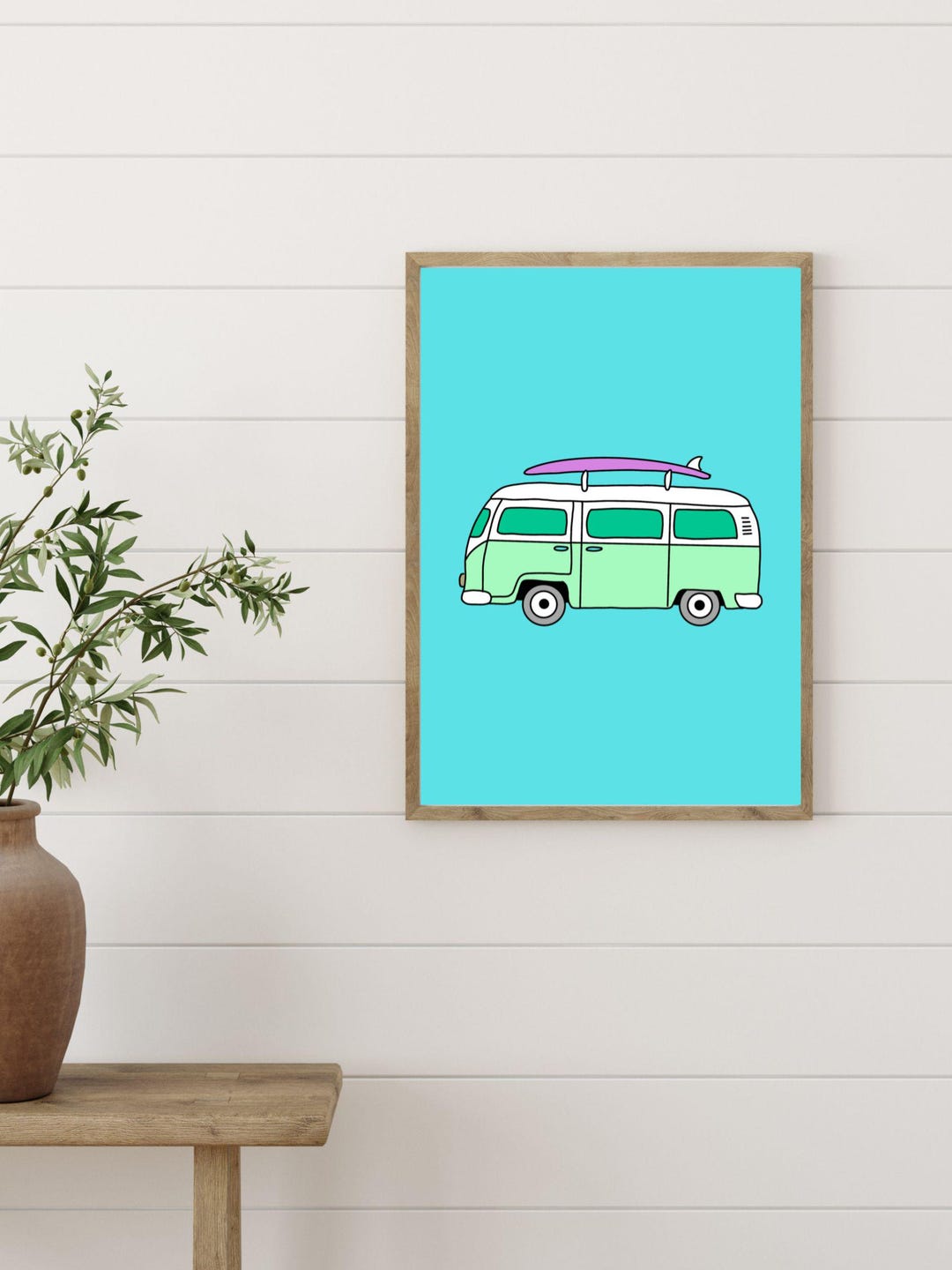 Bright Surf Van Print - Beachy Wall Art - Etsy