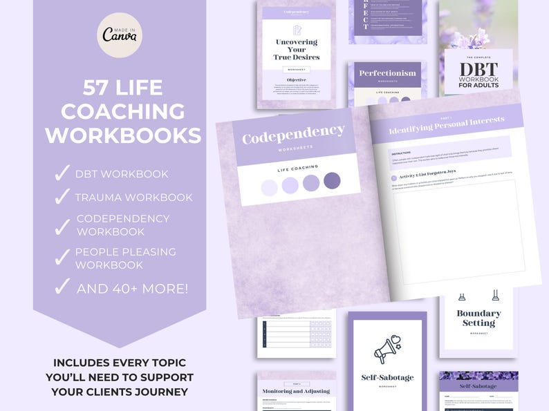 70-in-1 Life Coach Canva Templates Bundle, Coaching Business Kit With ...
