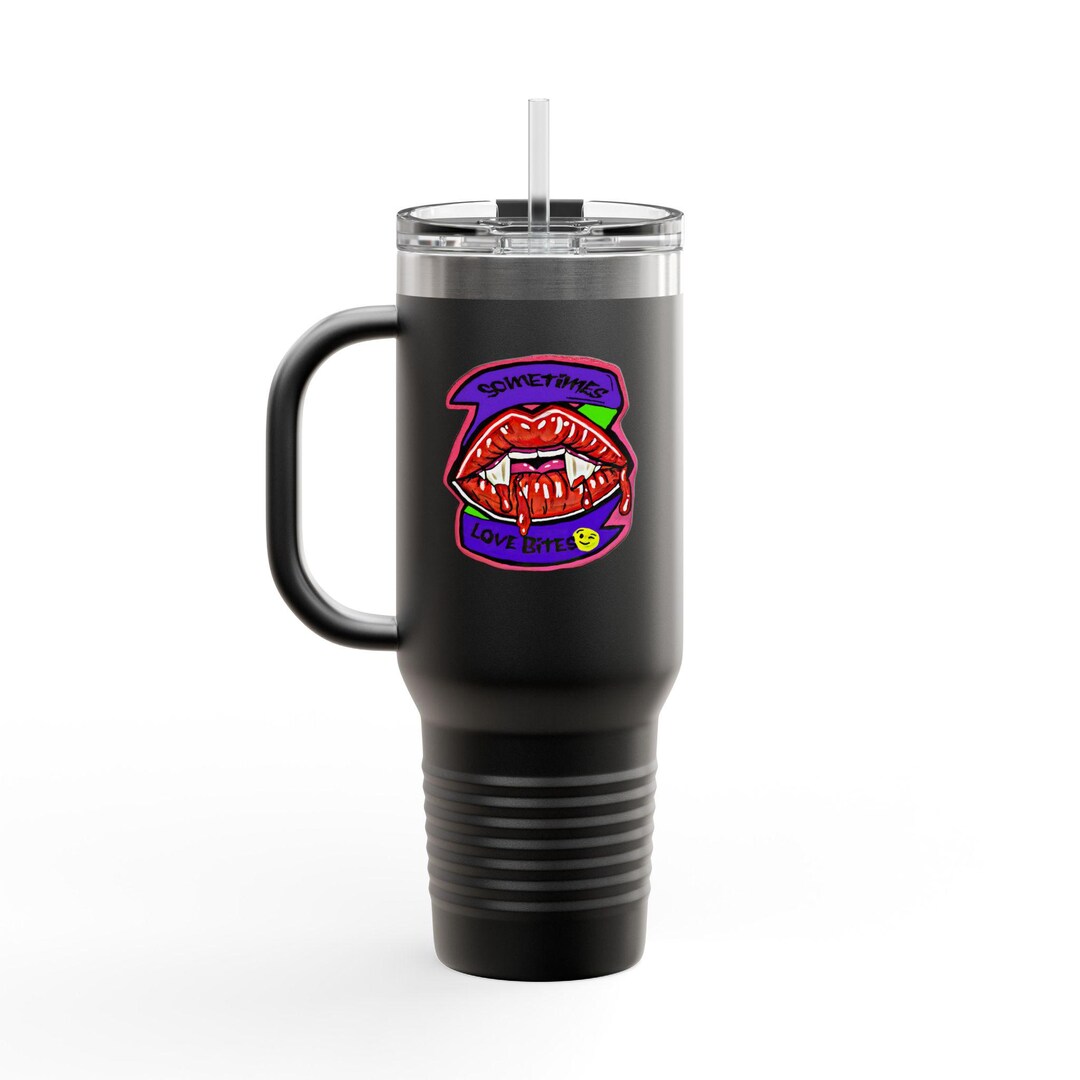 Vampire Kiss Travel Mug, Gothic Art Insulated 40oz Cup - Etsy