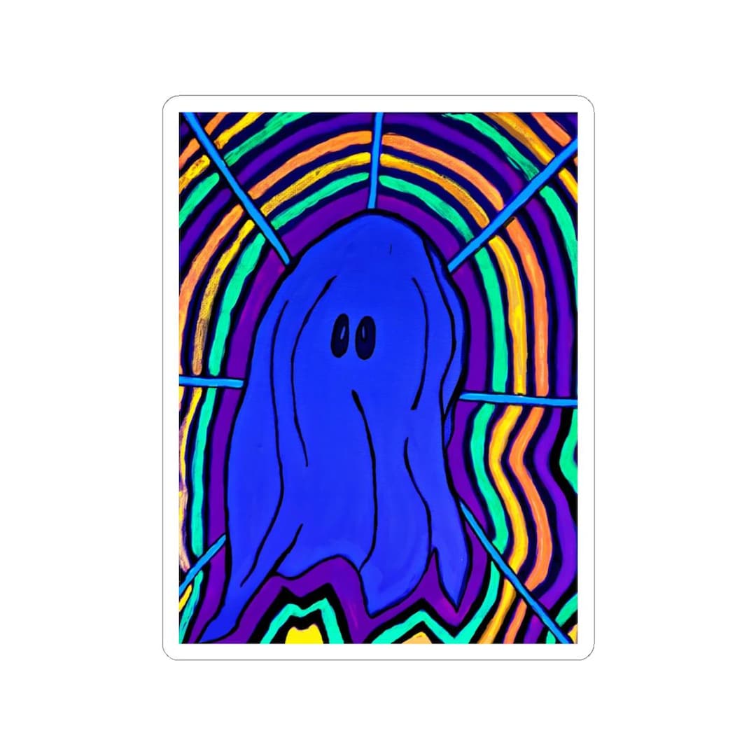 Neon Abstract Trippy Psychedelic Ghost Art Sticker Decal - Etsy