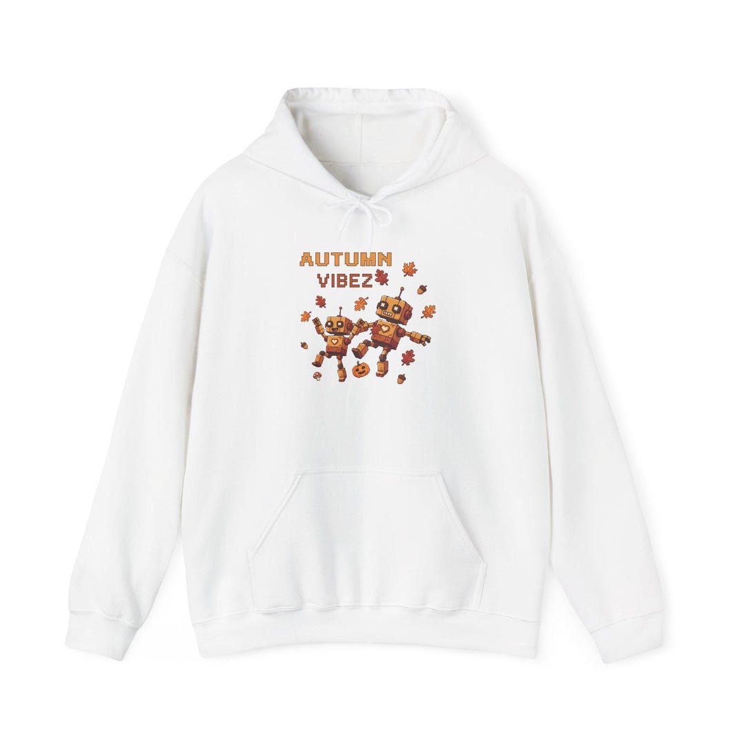 8-bit Robot Hoodie: Autumn Vibes, Retro Gamer Style - Etsy