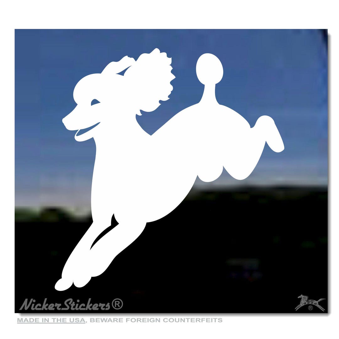 Custom Jumping Poodle Decal | Add Text, Choose Size & Color | Quality ...