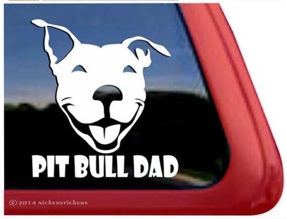 Pit Bull Dad DC281DAD Smiling Pit Bull Terrier Window | Etsy