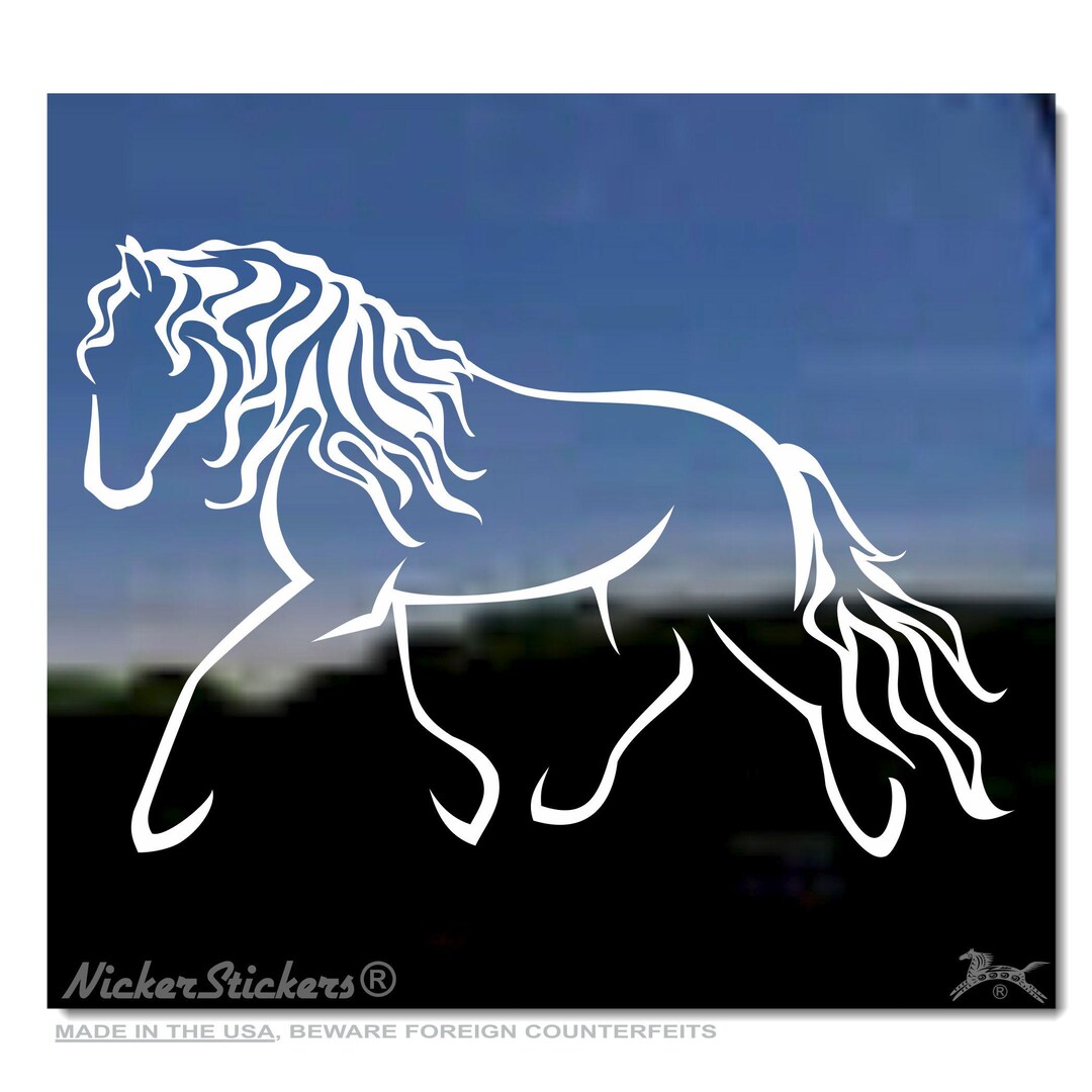Custom Friesian Sport Horse Decal | Quality Adhesive Vinyl Equestrian ...