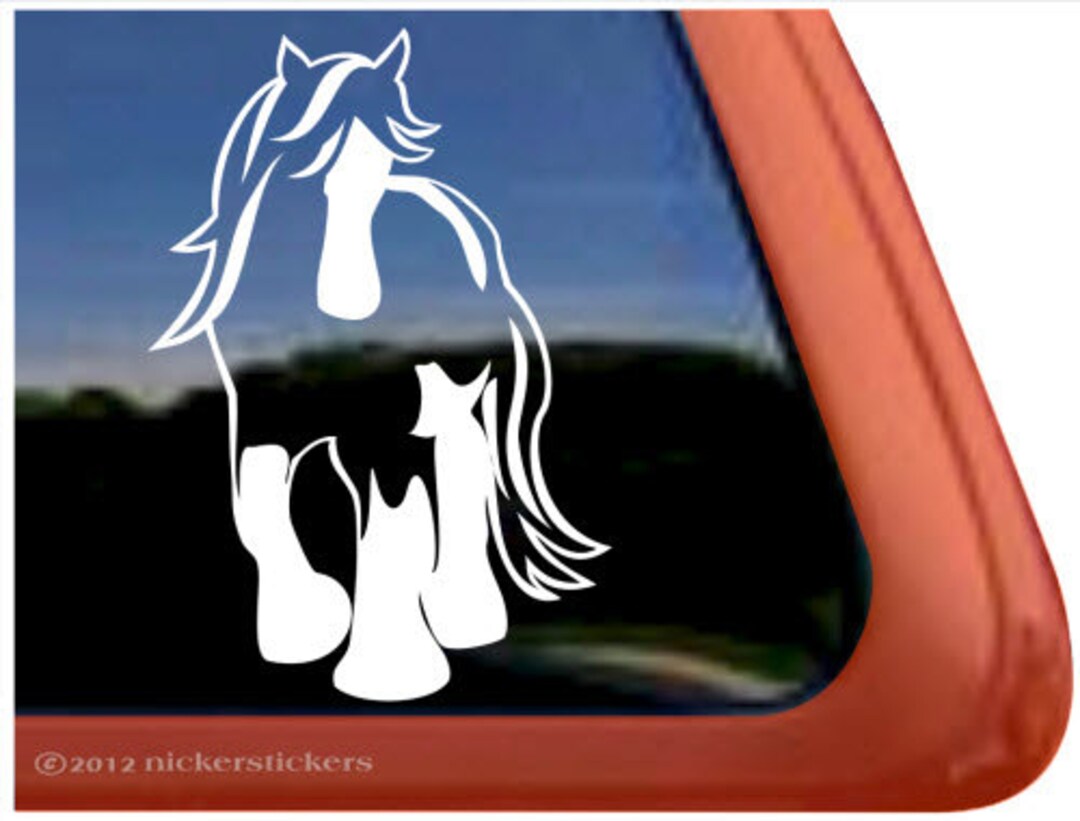 Trotting Gypsy Vanner Horse Decal DC498PL-TR High Quality Adhesive ...