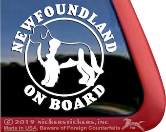 Newfoundland on Board Car Window Sticker Landseer Newfie Dog Sign Decal ...