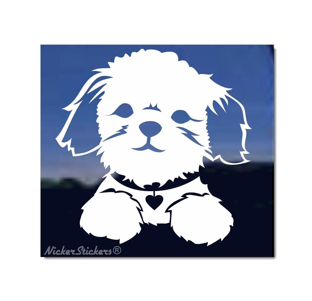Shih Tzu Puppy Decal | High Quality Adhesive Vinyl Dog Window Decal ...