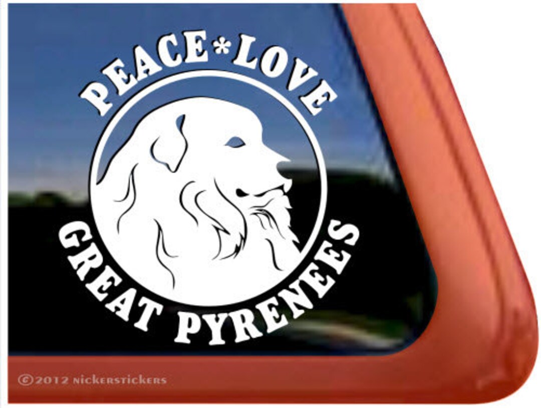Peace Love Great Pyrenees | DC876SP1 | High Quality Adhesive Vinyl ...