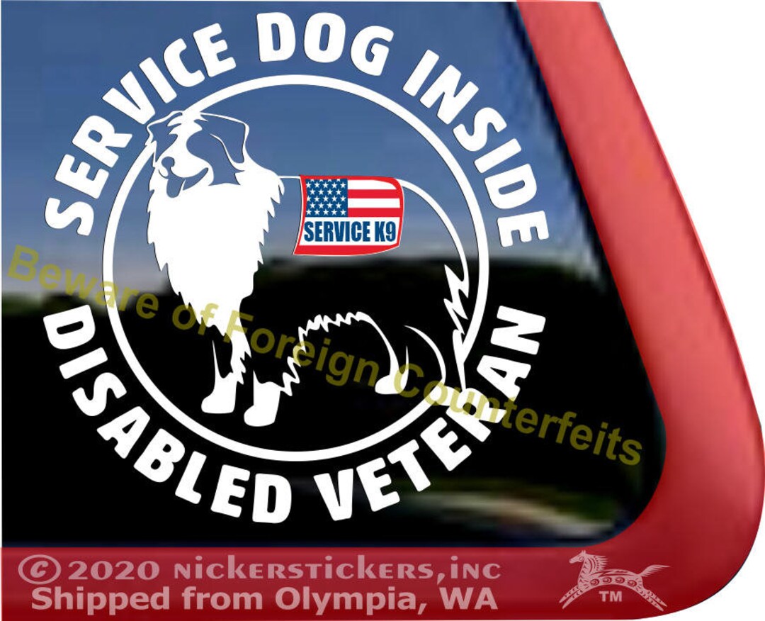 Service Dog Inside, Disabled Veteran | High Quality Adhesive Australian ...