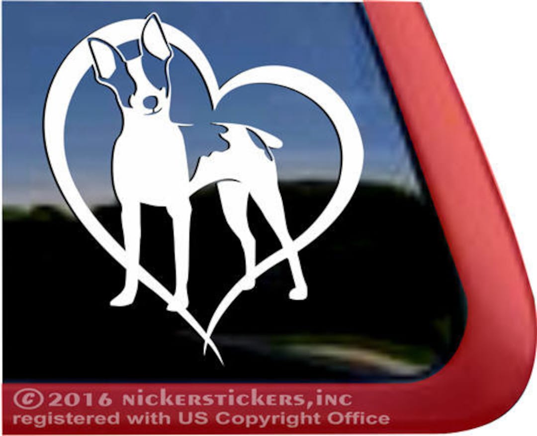 Rat Terrier Love Heart | DC1018HRT | High Quality Adhesive Vinyl Window ...