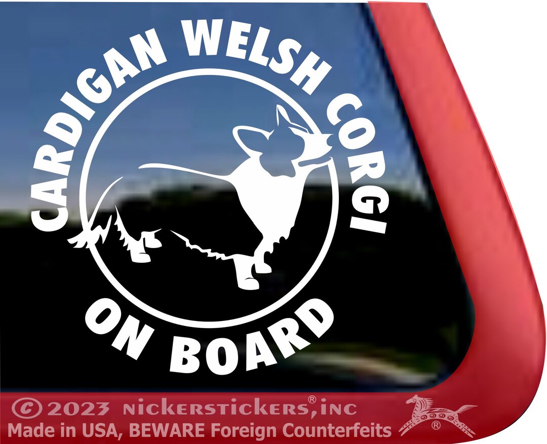 Cardigan Welsh Corgi on Board | High Quality Adhesive Vinyl Cardigan ...