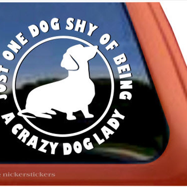 Crazy Dachshund Lady Decal - Etsy