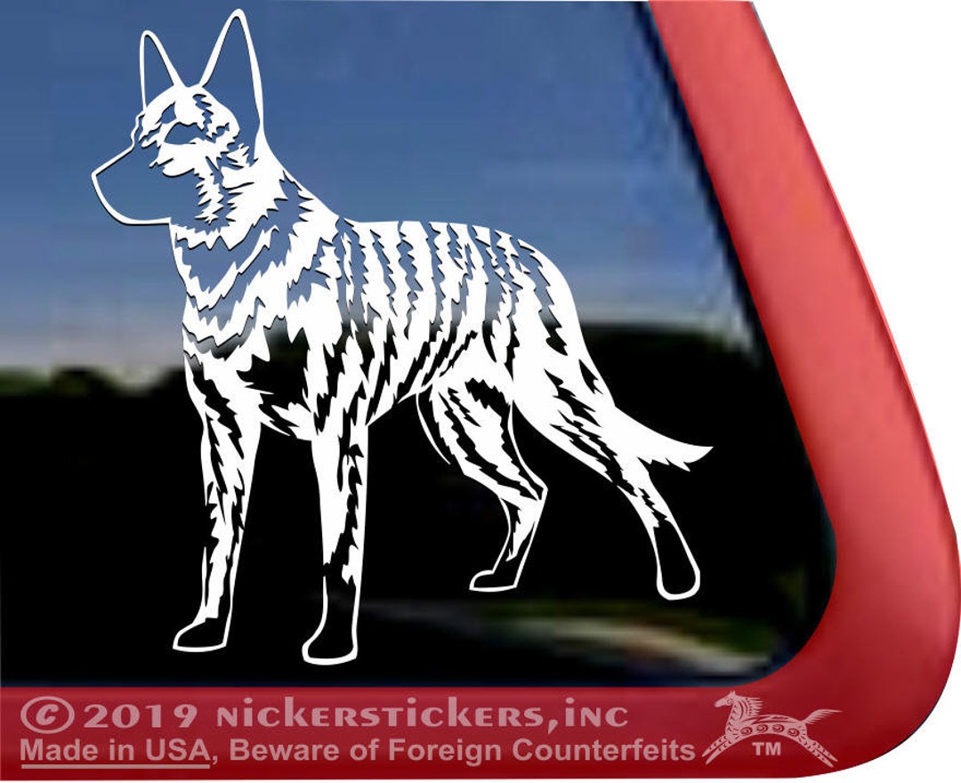 Brindle Dutch Shepherd DC886PL High Quality Adhesive Vinyl Window Decal ...