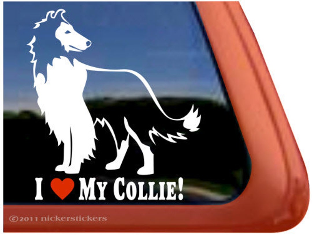 I Love My Collie! | DC548HEA | High Quality Adhesive Rough Collie Dog ...