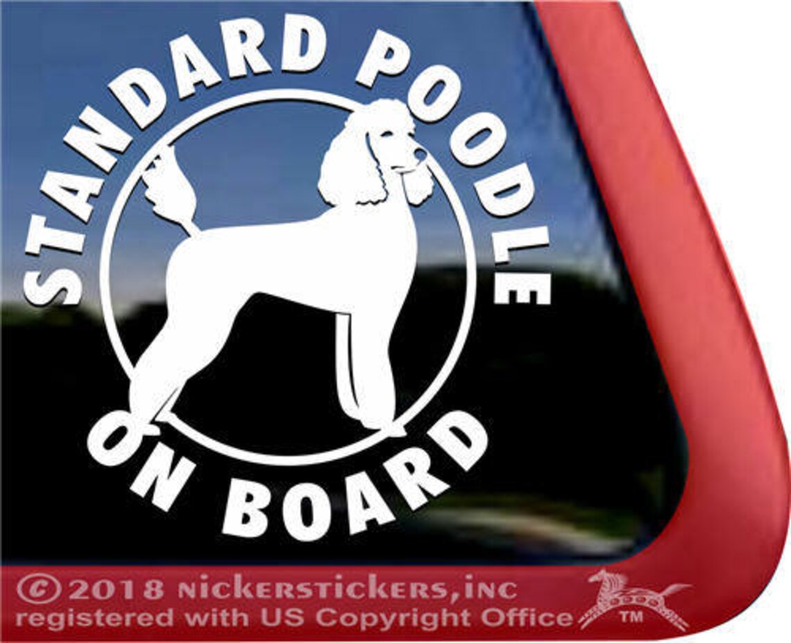 Standard Poodle on Board DC1101OB High Quality Adhesive | Etsy