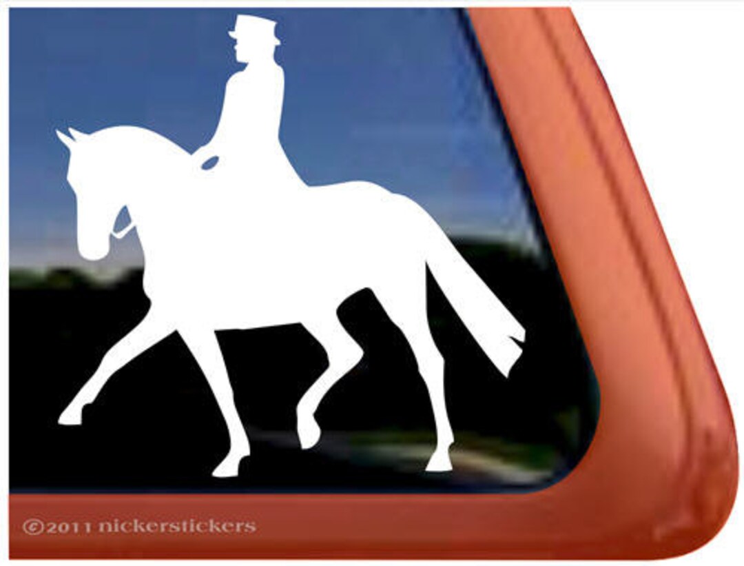 Dressage Horse Rider | High Quality Adhesive Vinyl Window Decal Sticker ...