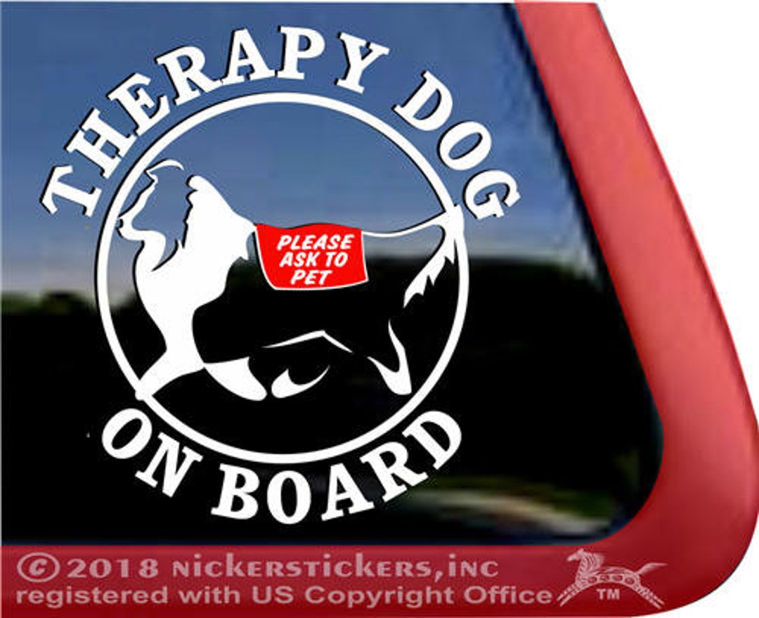 Therapy Dog on Board | DC383THB | High Quality Adhesive Vinyl Window ...