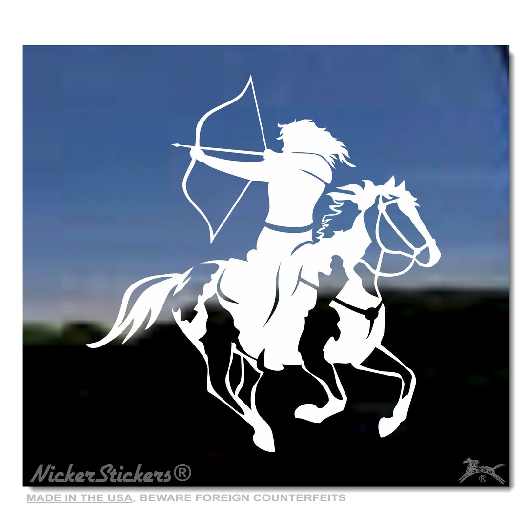 Mounted Archery Decal | Add Text, Choose Size & Color | Quality Female ...