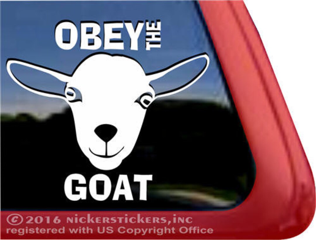 Obey the Goat Nickerstickers® Vinyl Nigerian Dwarf Goat Window Decal ...