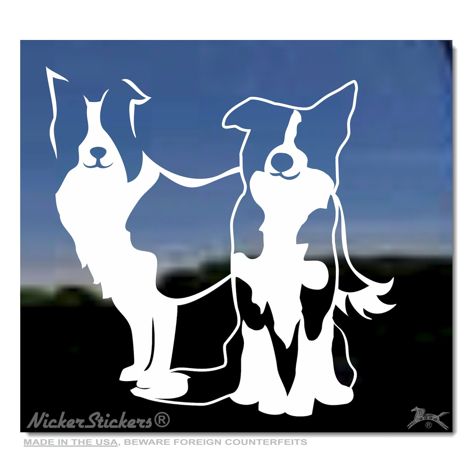 Custom Pair of Border Collies | High Quality Adhesive Vinyl Window ...