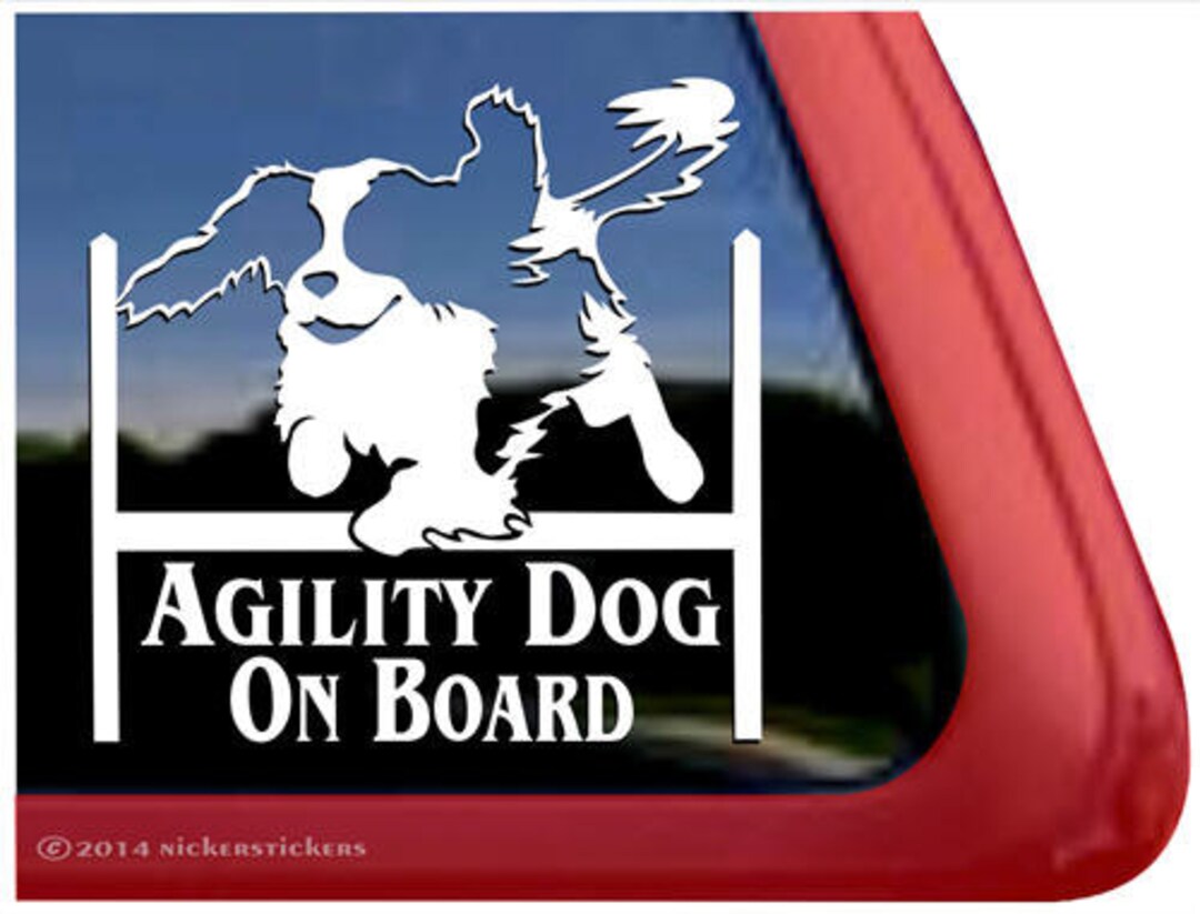 Agility Dog on Board | DC920OB | High Quality Adhesive Vinyl Cavalier ...