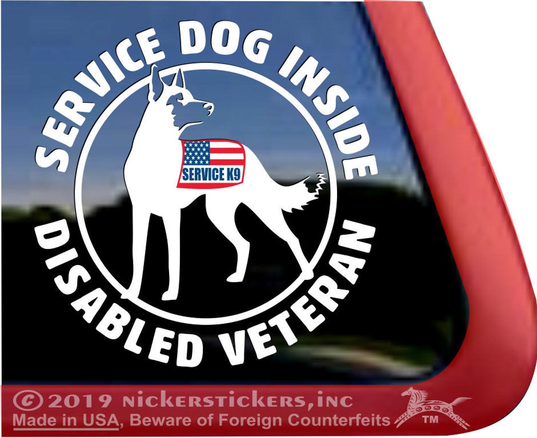 Service Dog Inside Disabled Veteran | High Quality Adhesive Vinyl ...