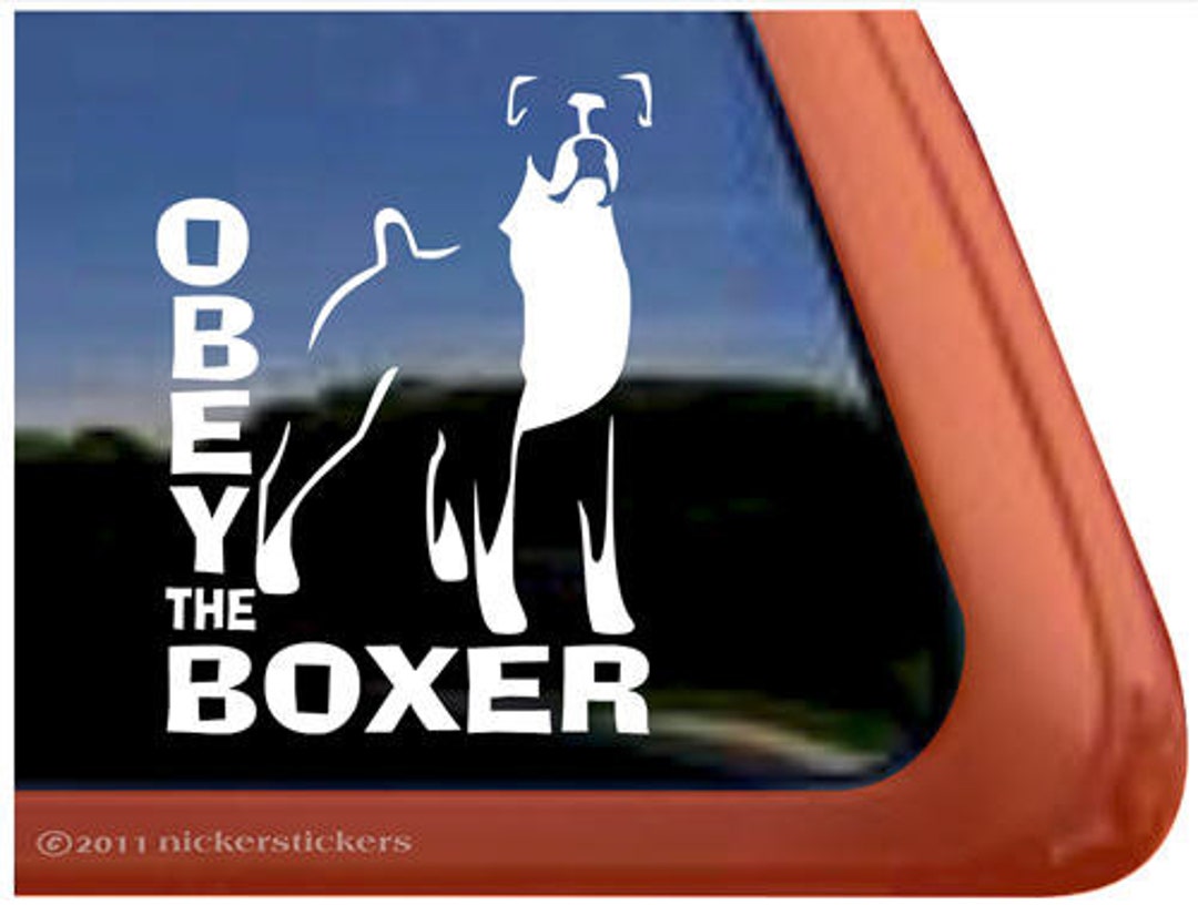 Obey the Boxer | Nickerstickers® Adhesive Vinyl Window Decal Sticker - Etsy