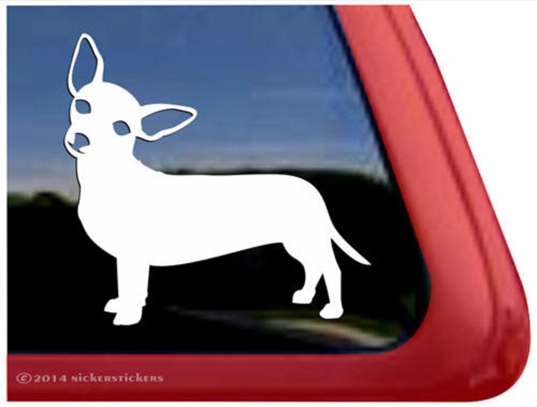 Chiweenie Dog Decal | DC264PL | High Quality Adhesive Vinyl Window ...