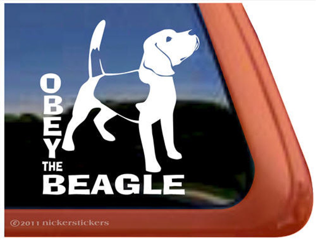 Obey the Beagle | Nickerstickers® Adhesive Vinyl Beagle Window Decal ...